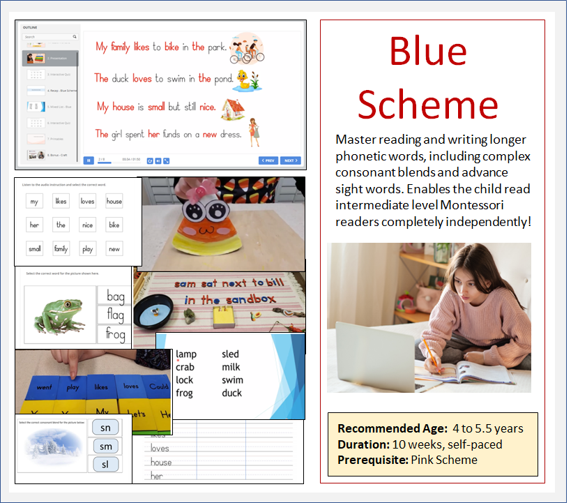 Montessori Phonics & Reading: Blue Scheme – Montessori Experience