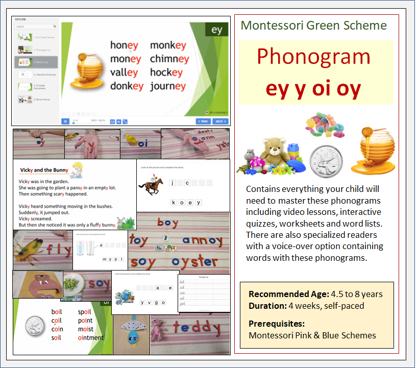 Montessori Phonogram ey y oi oy – Montessori Experience